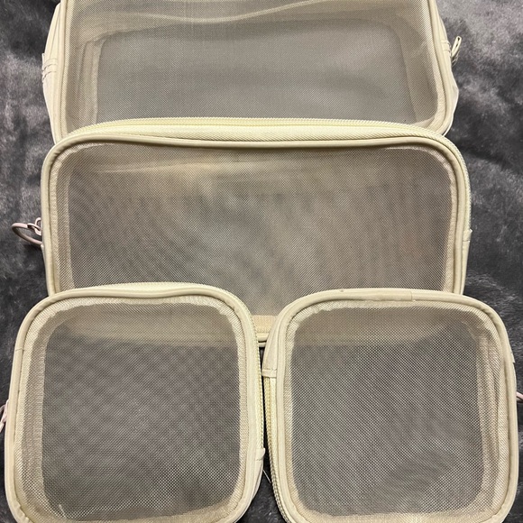 Bags | Set Of Cream Travel Organizers | Poshmark